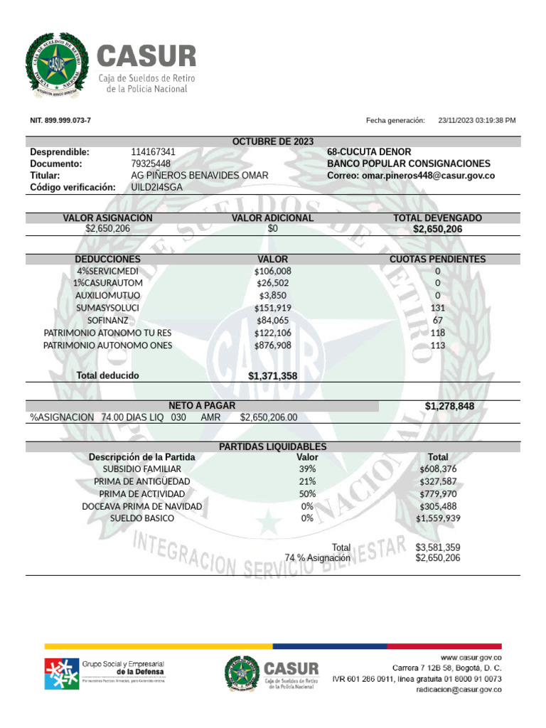 Desprendible OCTUBRE 202310 | PDF