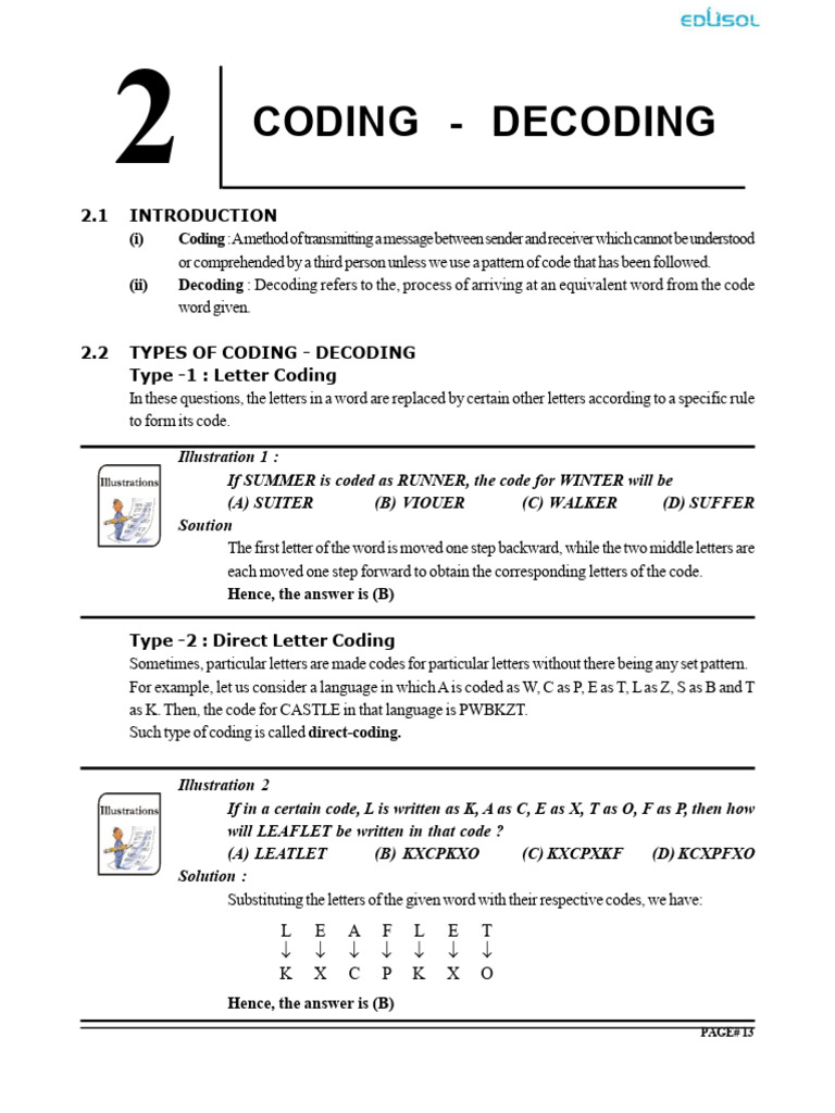 Coding-Decoding Techniques for Class VIII | PDF | Code | Sky