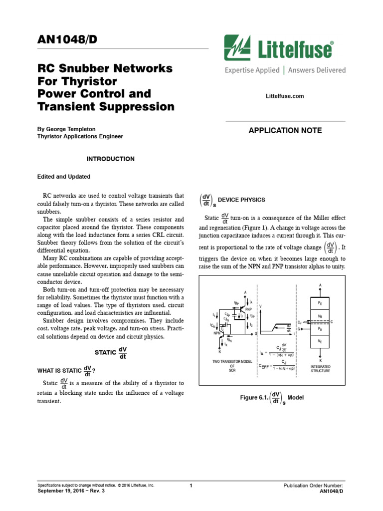 Littelfuse RC Snubber Networks For Thyristor Power Control and ...