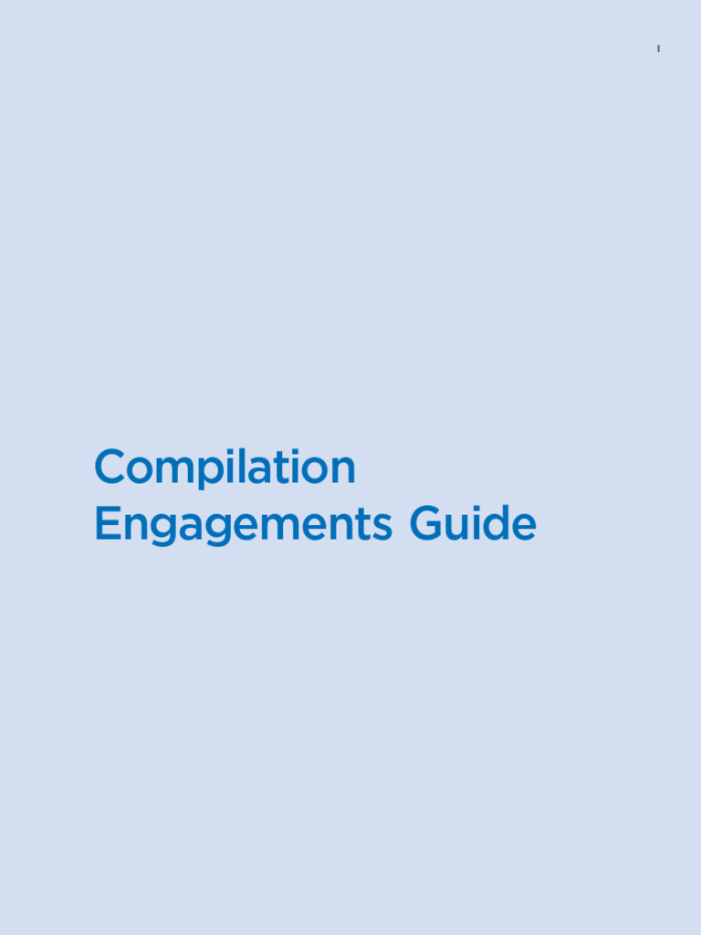 Compilation Engagement Guidlines and Checklists | PDF | Accounting | Audit