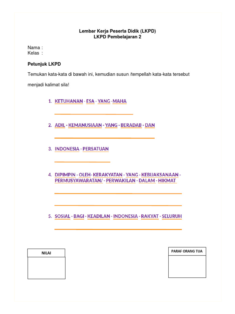 LKPD Pembelajaran 2 | PDF