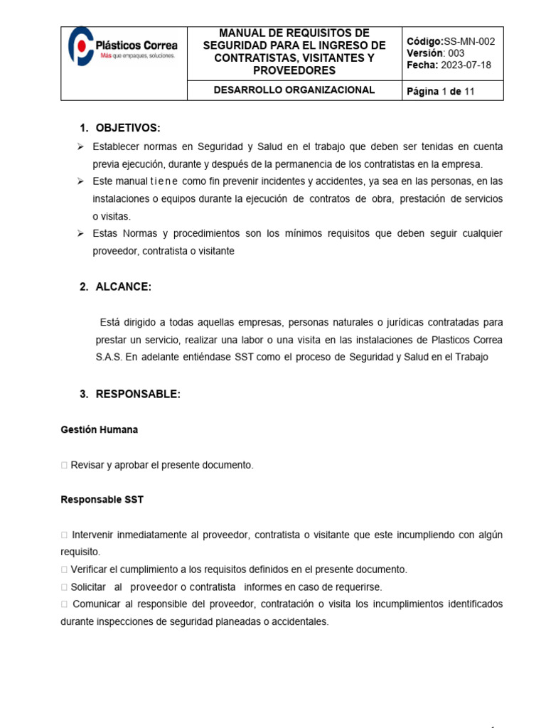 Requisitos de Seguridad para Contratistas | PDF | Business | Valores