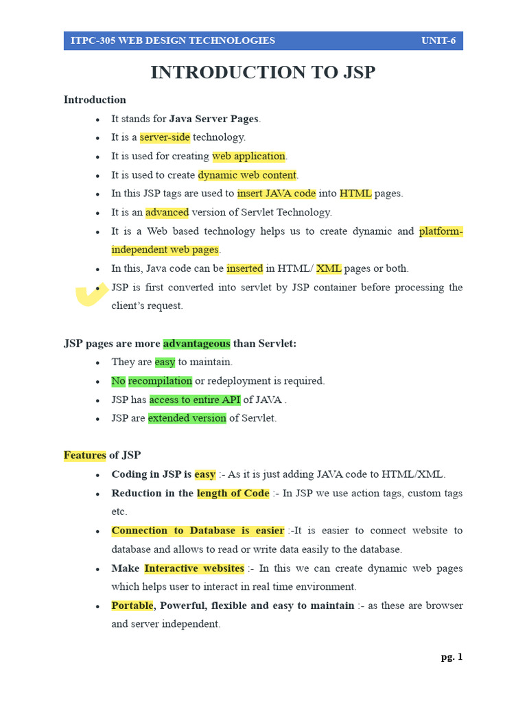 Slide 10 Intro To JSP | PDF | Java (Programming Language) | Model–View–Controller
