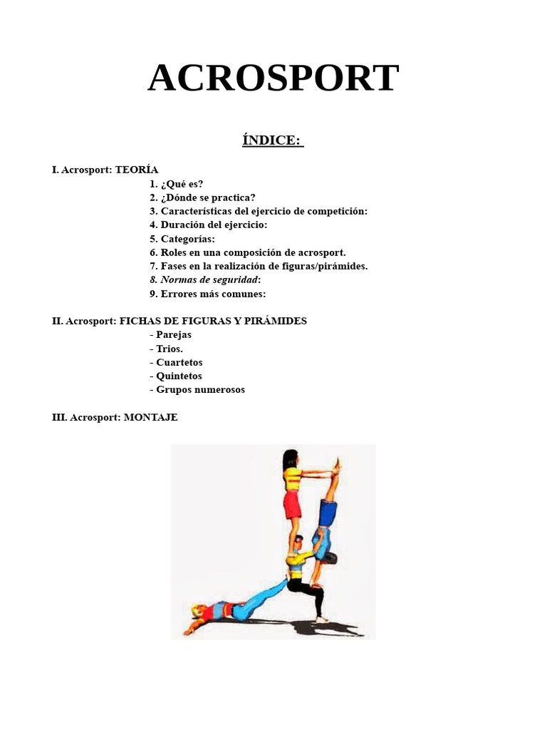 Acrosport Que Es | PDF | Gimnasia | Deportes atléticos