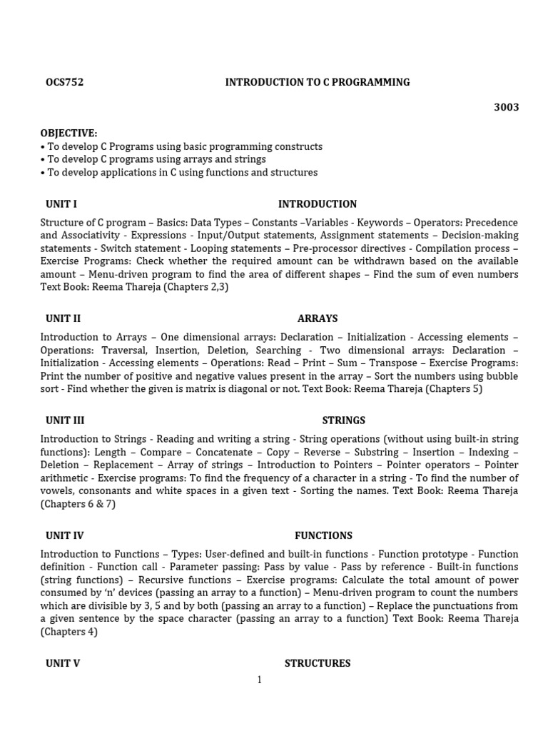 Ocs752 Unit1 | PDF | Programming | Computer Program