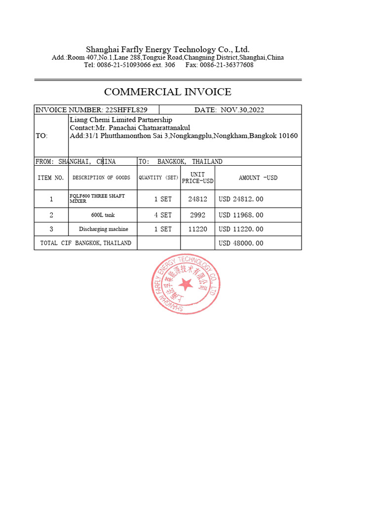 Invoice & Packing List | PDF
