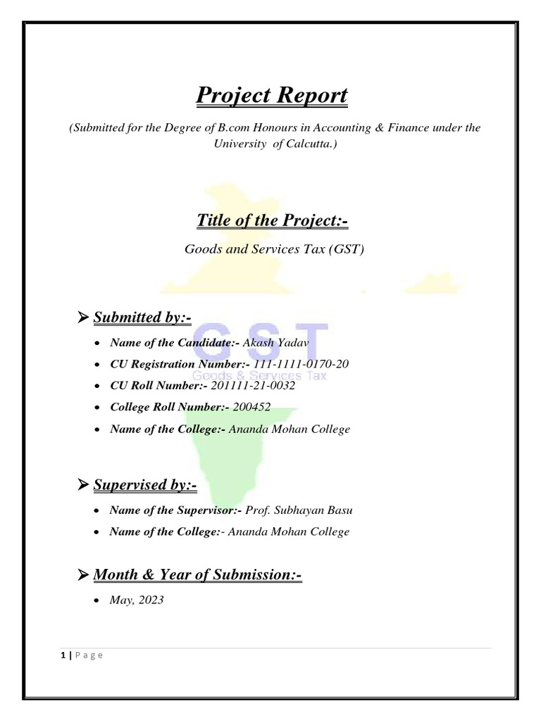 GST Project Report: Analysis & Insights | PDF | Value Added Tax | Taxes