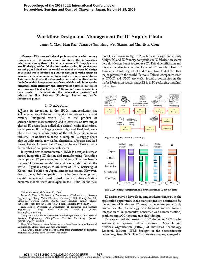 Workflow Design and Management For IC Supply Chain | PDF | Semiconductor Device Fabrication ...