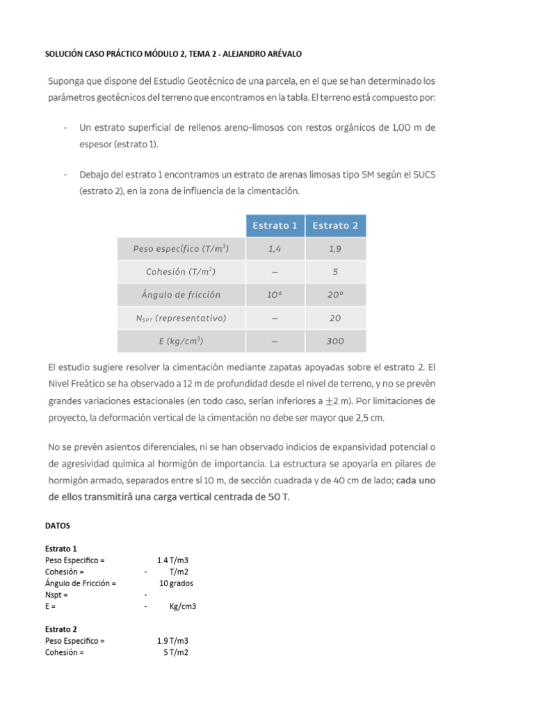 Solución CP - M2T2 - Capacidad Soporte Zapata | PDF | Ingeniería estructural | Ingeniería de ...