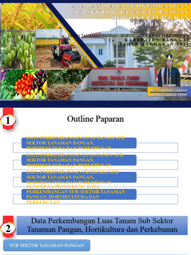 Paparan Pertemuan Statistik Pertanian Tahun 2023 | PDF