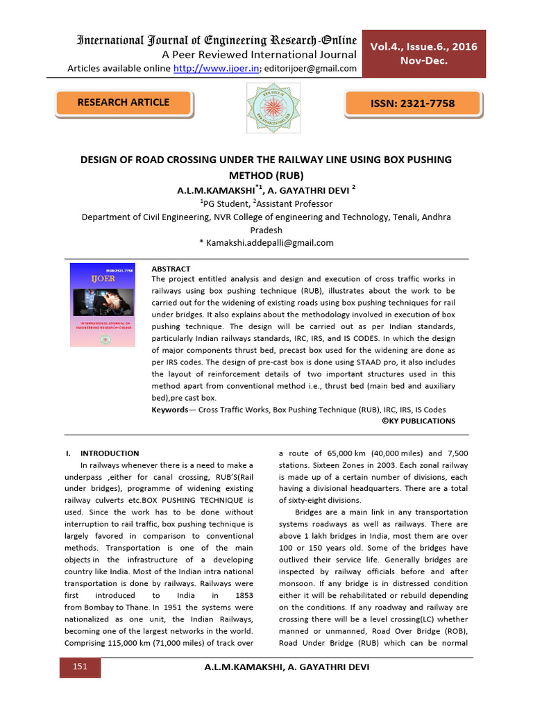 Design of Road Crossing Under The Railway Line Using Box Pushing Method | PDF | Precast Concrete ...