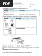 Energy - Forms - Conversions Question and Answer Key | PDF | Heat | Energy Technology