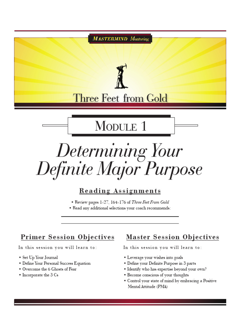 1 - Modul - Three Feet From Gold Mentoring | PDF | Love | Motivational