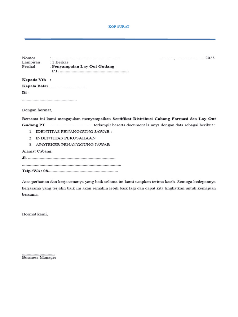 Contoh Surat Permohonan Lay Out Ke Balai | PDF