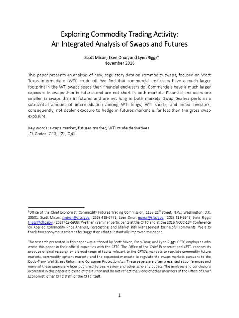 Oce Wtiswapsfutures | Download Free PDF | Commodity Markets | Swap (Finance)
