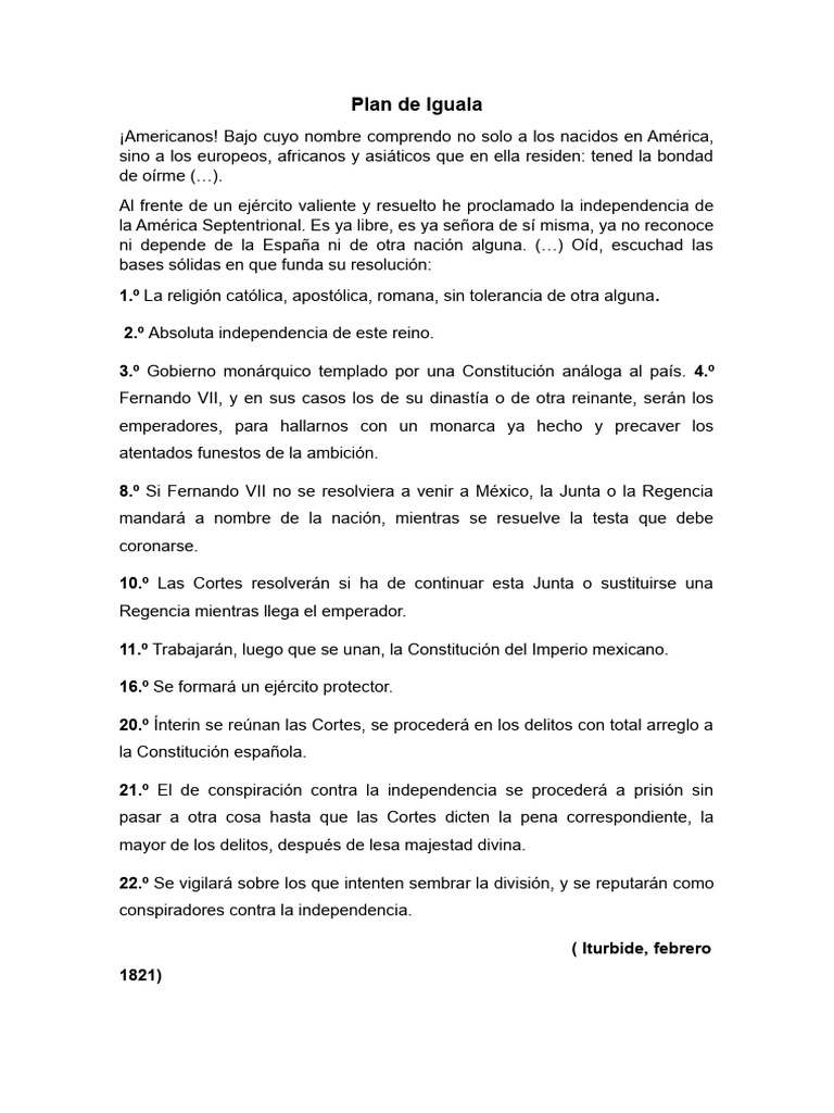 Plan de Iguala | PDF