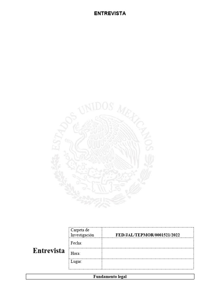 Formato De Entrevista Testigo Descargar Gratis Pdf Testimonio