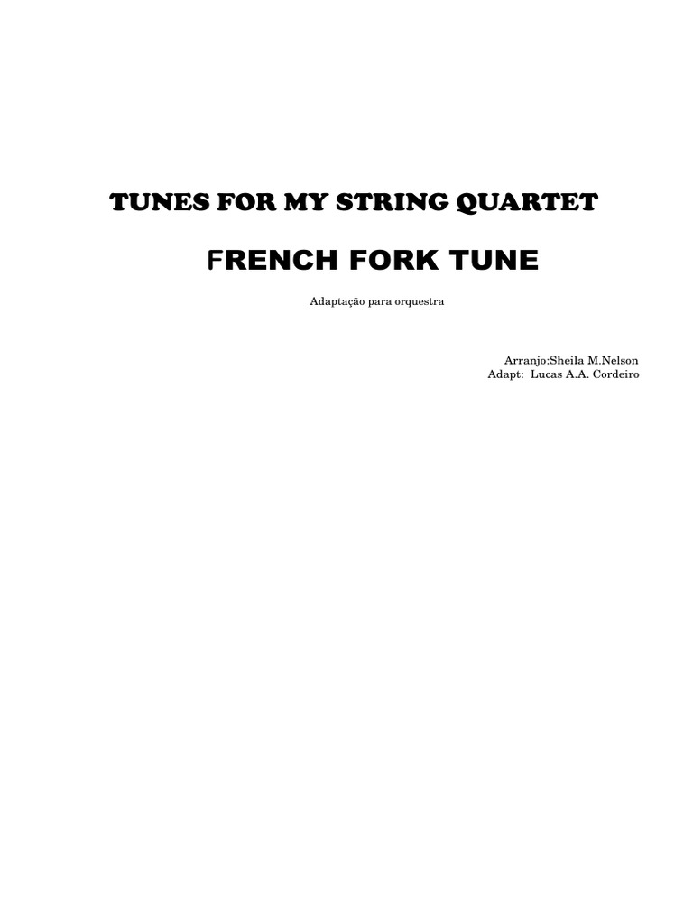 My String Quartet - Folk Tune | PDF | Musical Instruments | Woodwind ...