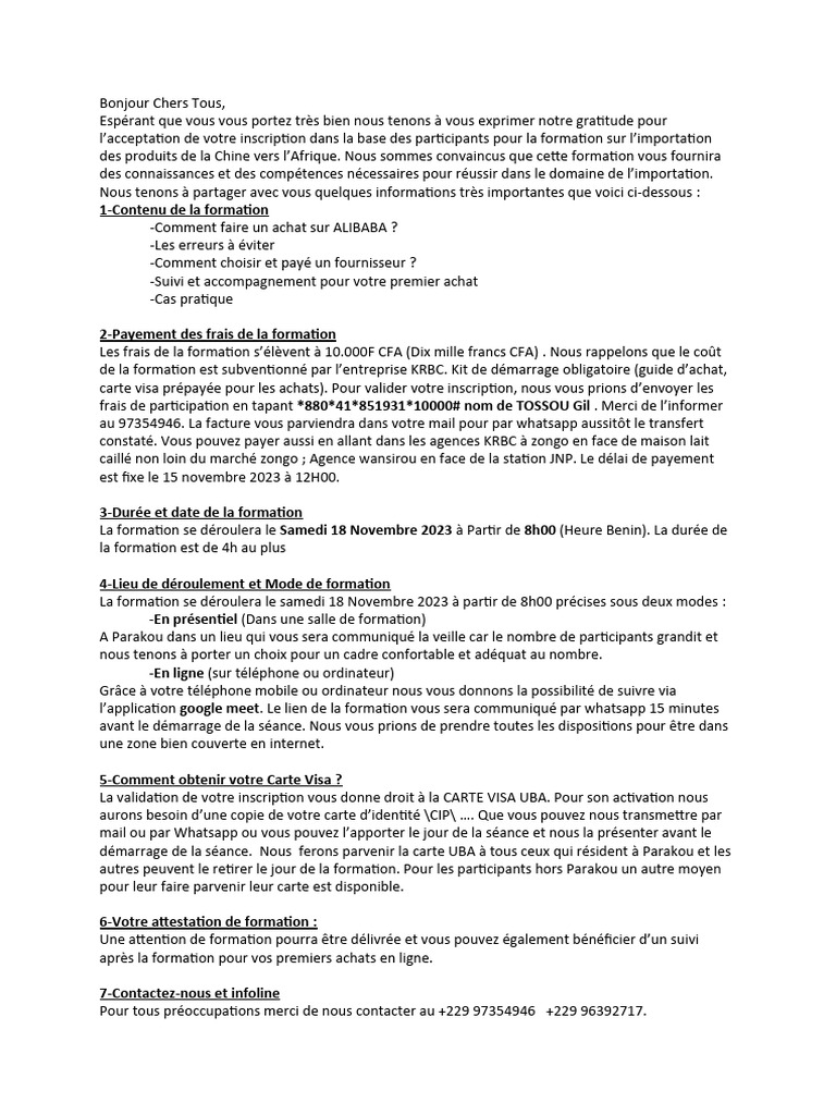 Information Formation Alibaba | PDF | Évolution de carrière | Affaires
