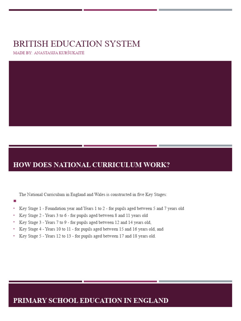 British Education System | PDF | Schools | Educational Institutions