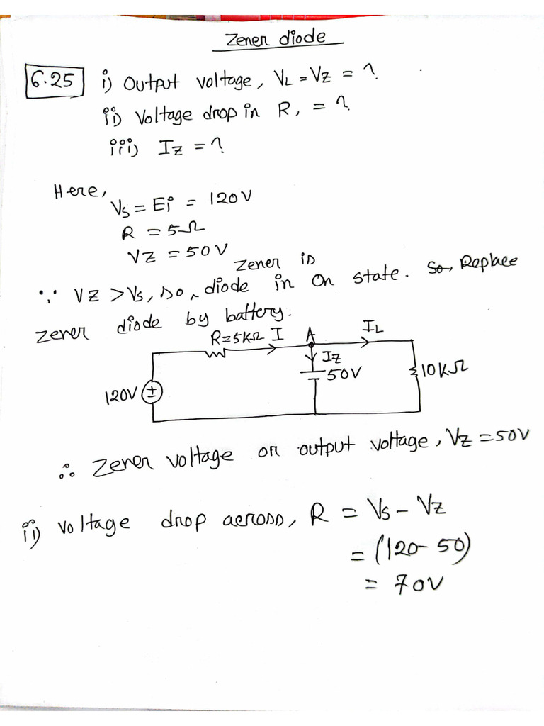 Zener Diode Math | PDF