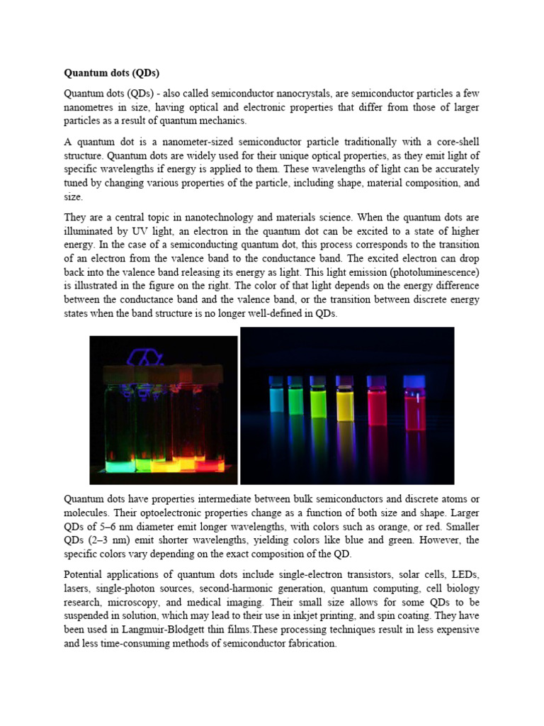 Quantum Dots | PDF | Building Engineering | Physics