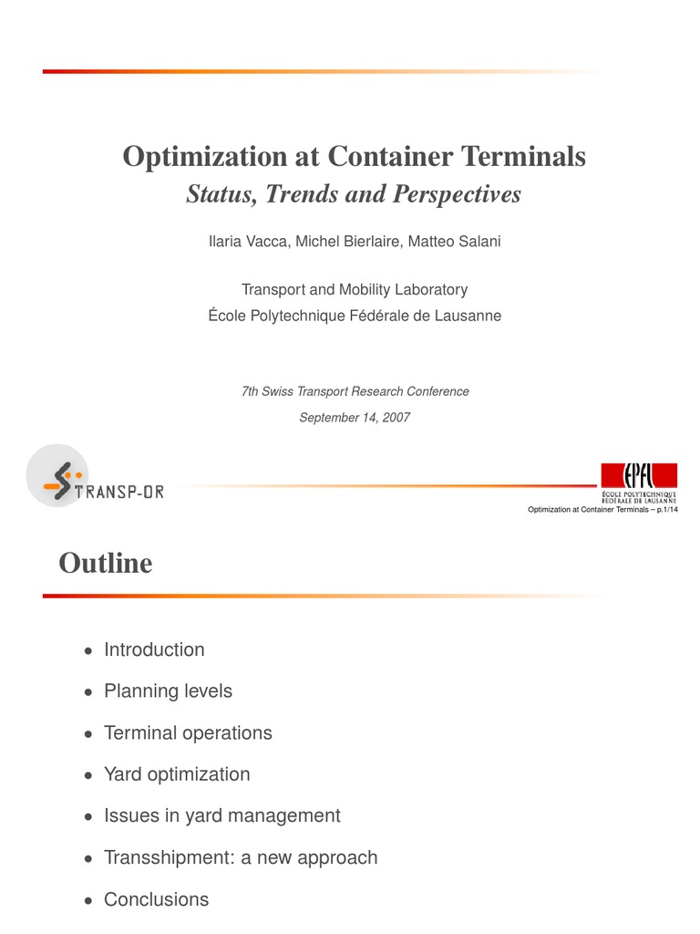 Container Terminal Optimization | PDF | Mathematical Optimization ...