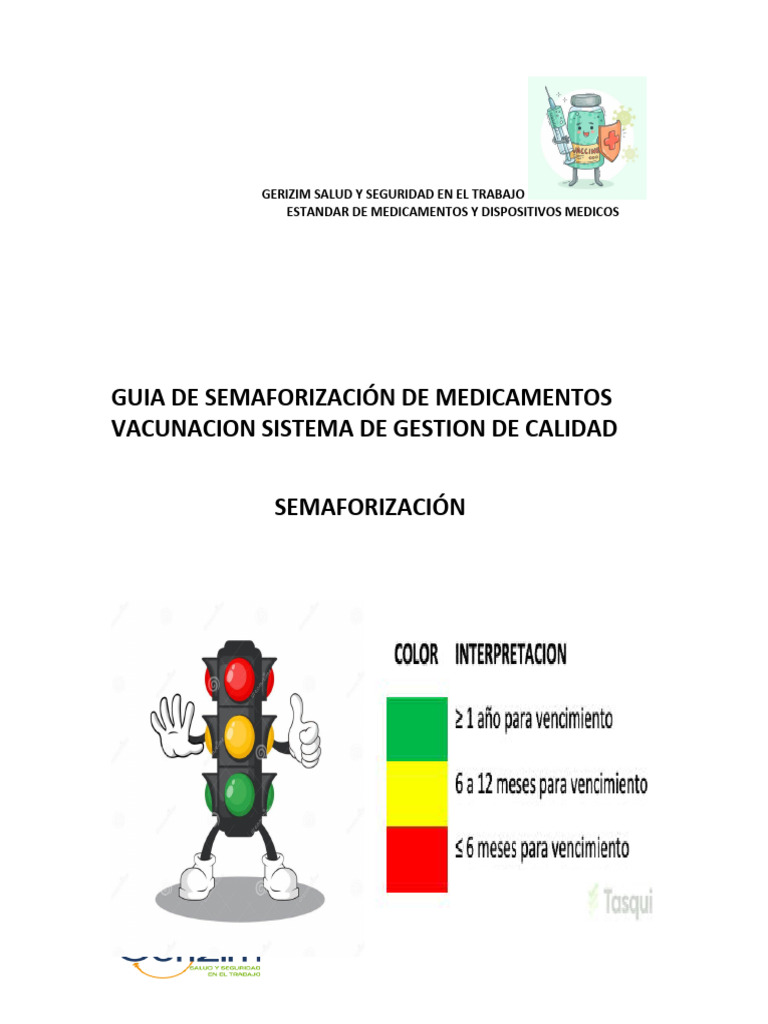 Guia de Semaforización de Medicamentos Vacunacion Sistema de Gestion de ... Guia de Semaforización de Medicamentos Vacunacion Sistema de Gestion de ...