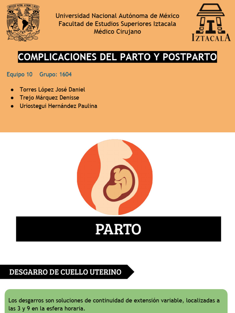 Complicaciones Del Parto y Posparto | PDF | Parto | Enfermedades y ...