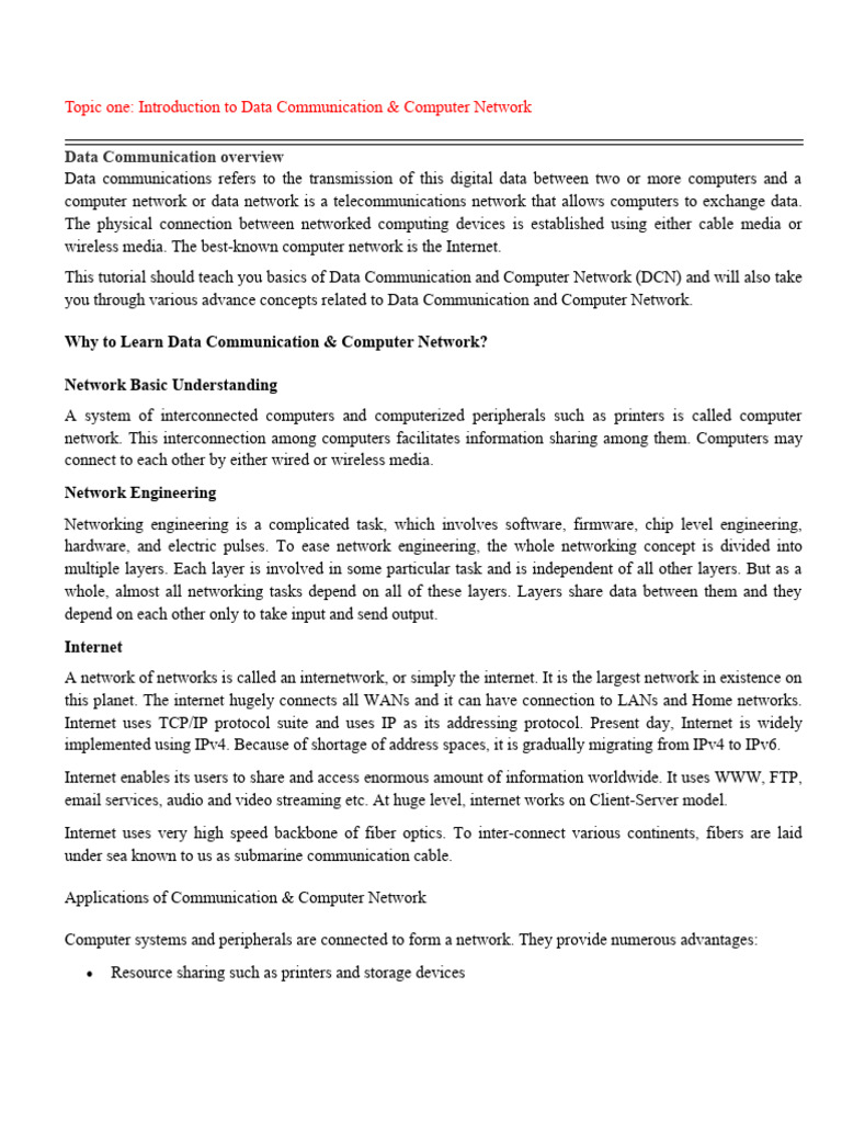 Bct215 Notes | PDF | Computer Network | Osi Model