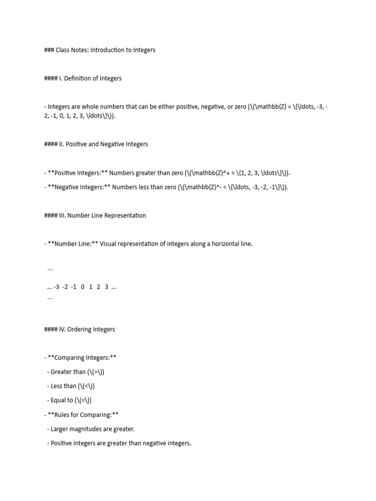 Integers | PDF | Integer | Mathematical Notation