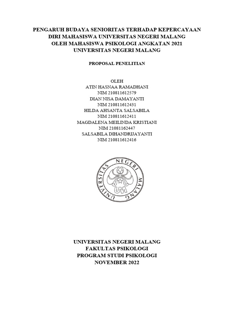 Pengaruh Budaya Senioritas Terhadap Kepercayaan Diri Siswa Pdf
