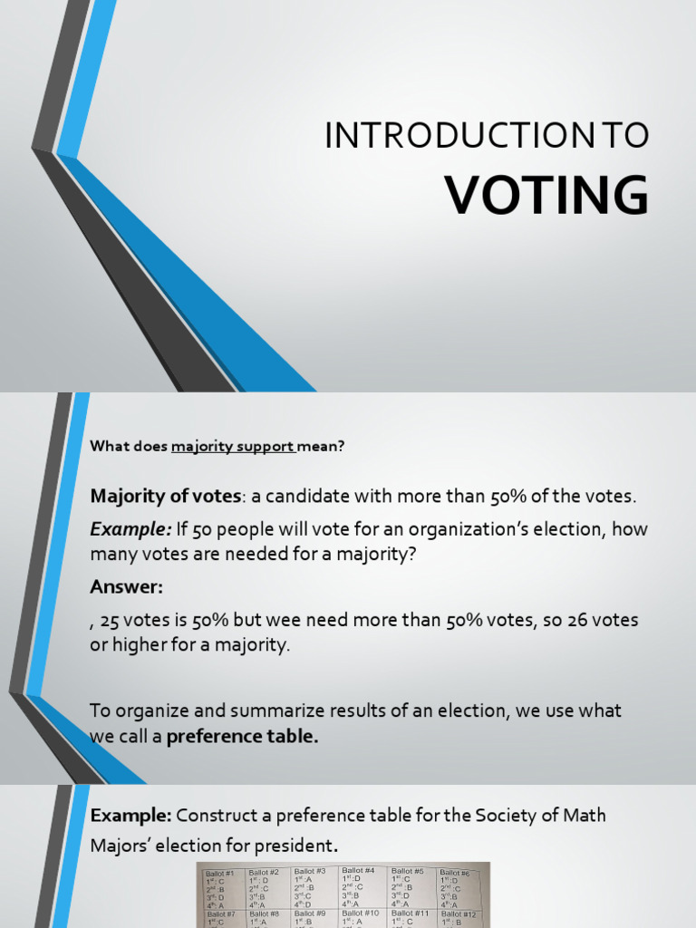 Introduction To Voting Pdf Voting Political Events
