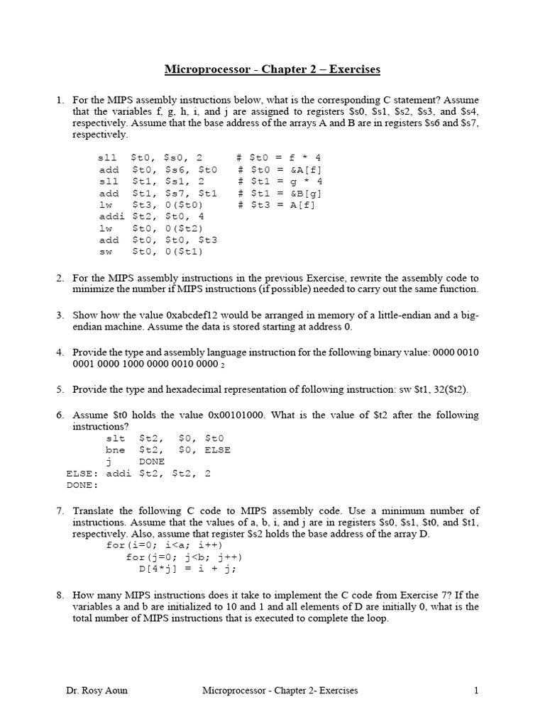 TD Micro Chap2 | PDF | Assembly Language | Software Engineering