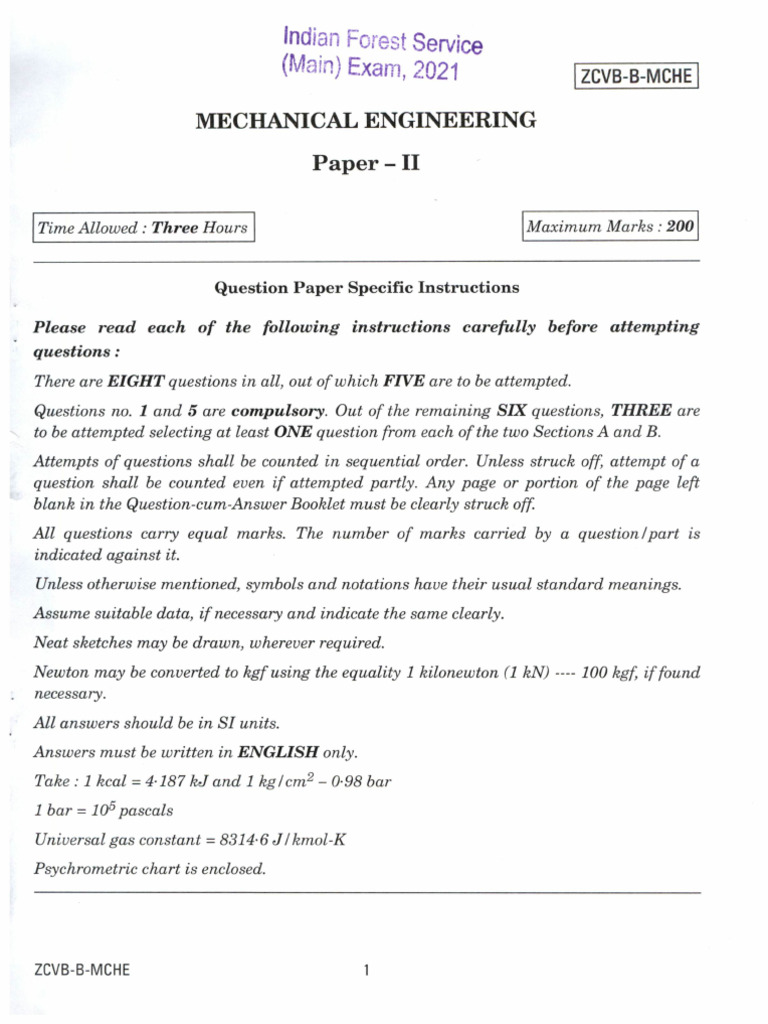 QP Ifsm 21 Mechanical Engineering II 070322 | PDF