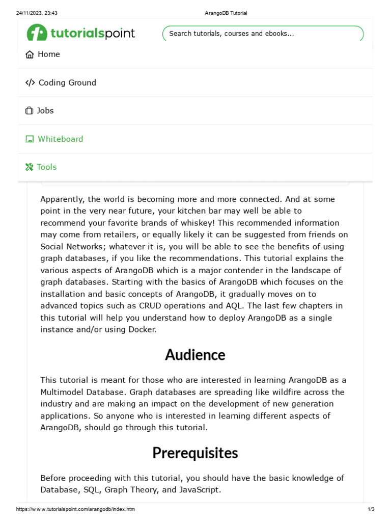 ArangoDB Tutorial | PDF | Databases | Educational Technology
