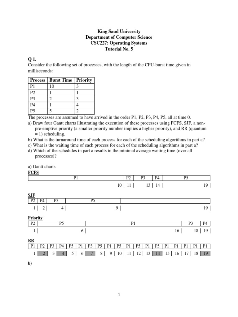Tutorial 06 CH 05 With Answers | PDF | Scheduling (Computing) | Theoretical Computer Science