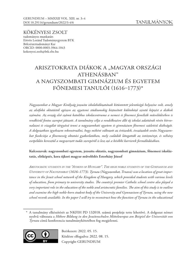 Kökényesi Tanulmány | PDF