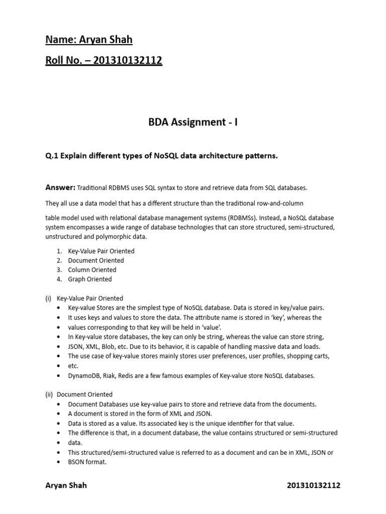 Aryan BDA Assignment | PDF | Apache Hadoop | Peer To Peer