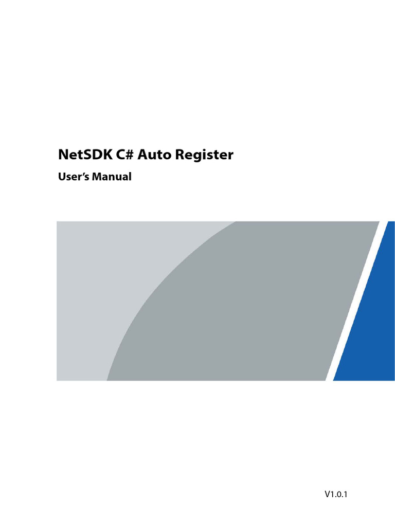 NetSDK C# Auto Register - User's Manual - V1.0.1 | PDF | Computer ...