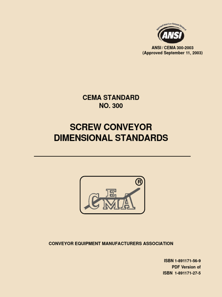 CEMA300 | PDF | Pipe (Fluid Conveyance) | Screw