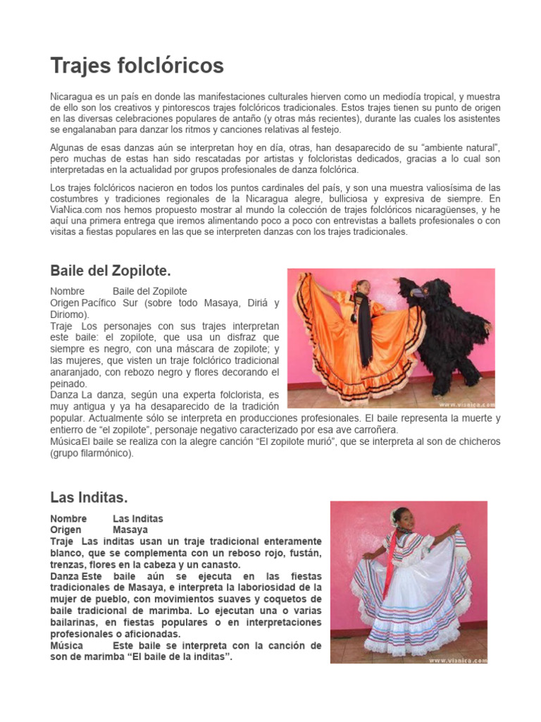 Album Trajes Tipicos Nicaragua | PDF