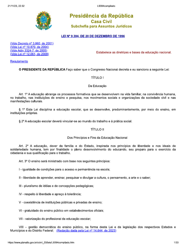 LDB Lei 9394-96 | PDF