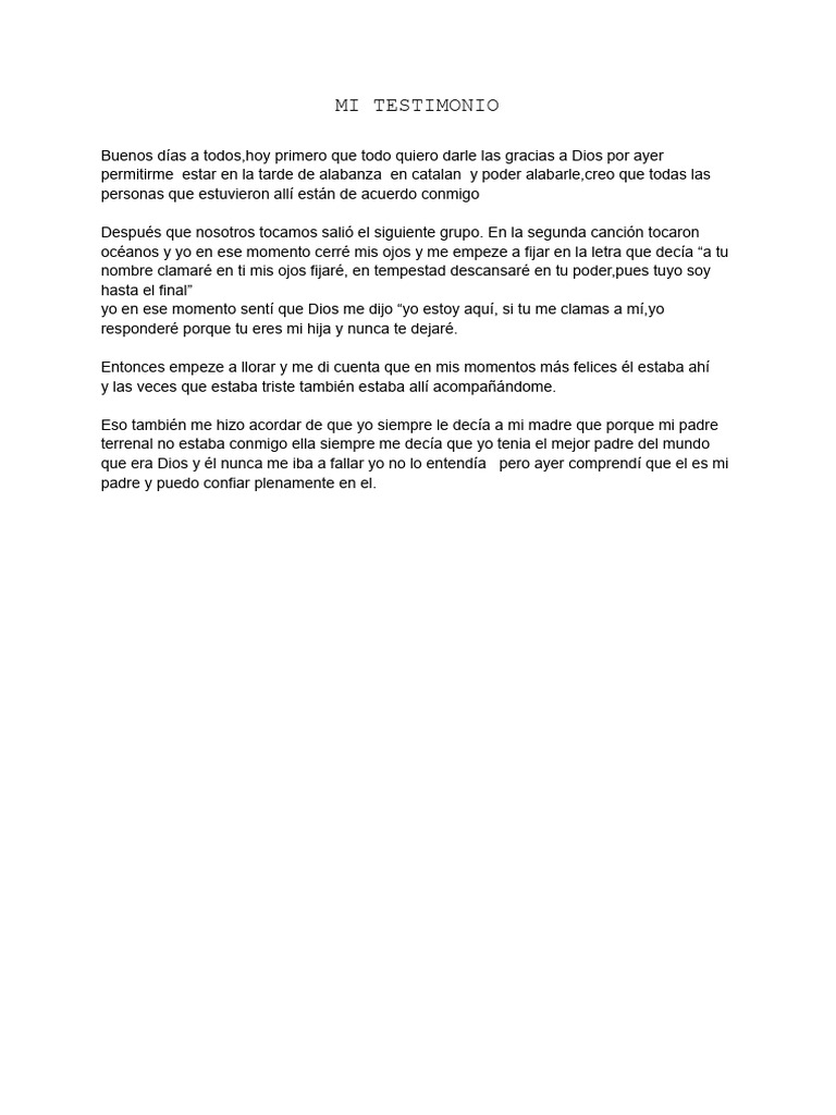 Mi Testimonio | PDF