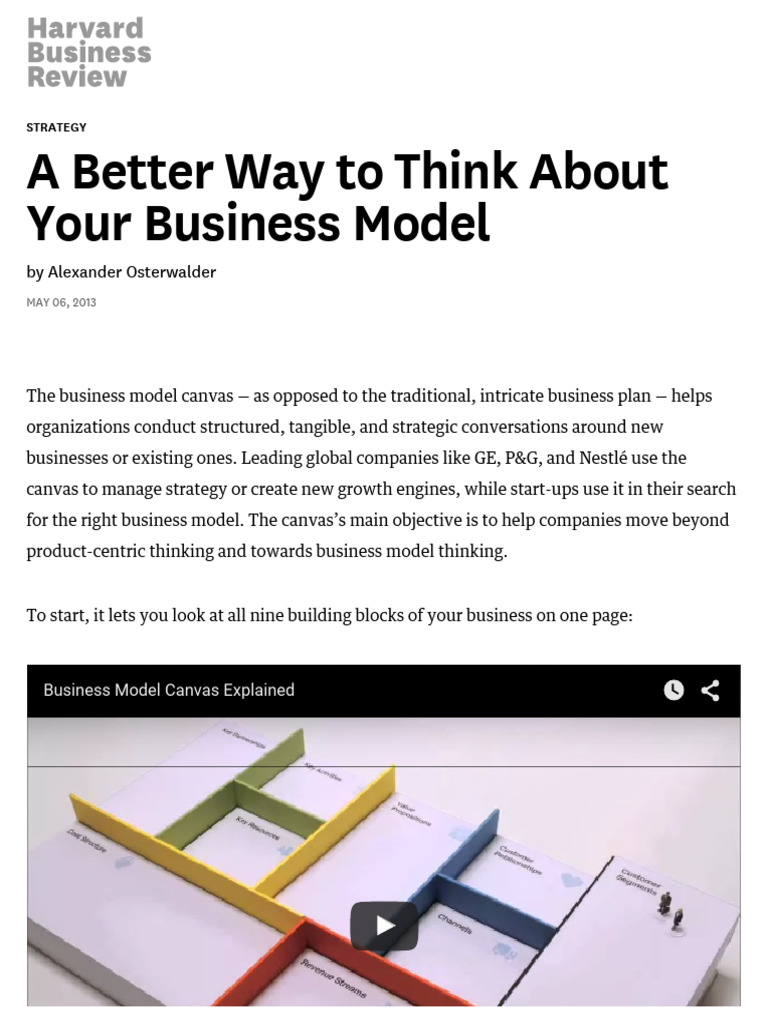A Better Way To Think About Your Business Model | PDF | Lean Startup ...