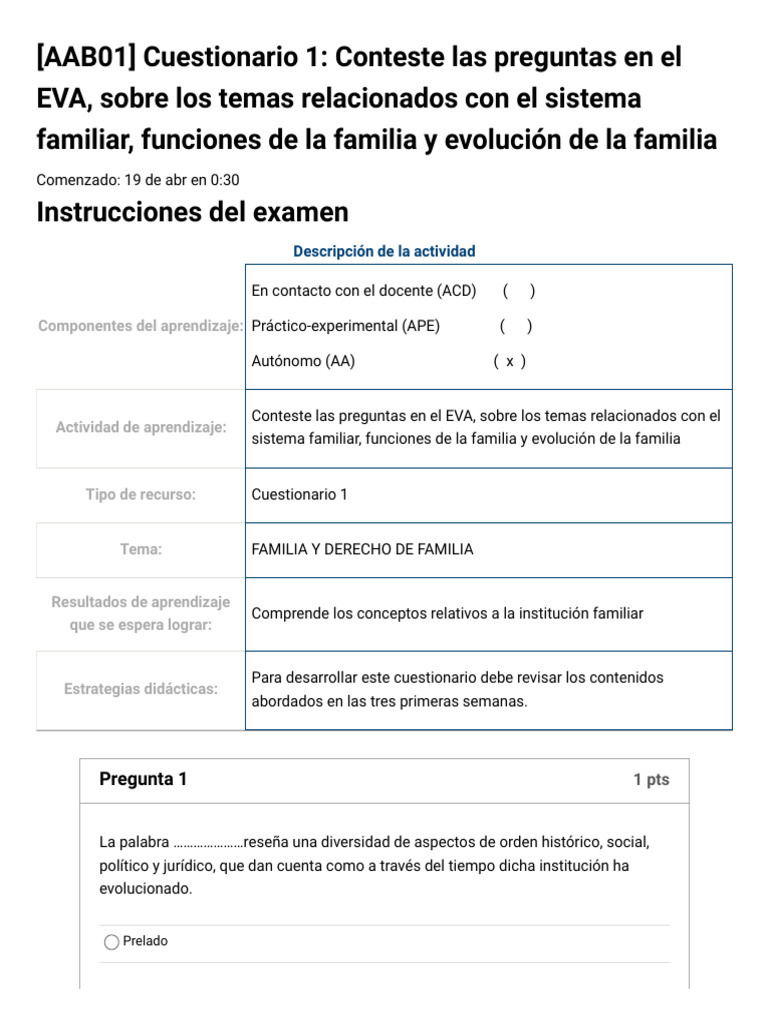 Cuestionario 1 Conteste Las Preguntas en El EVA, Sobre Los Temas ...
