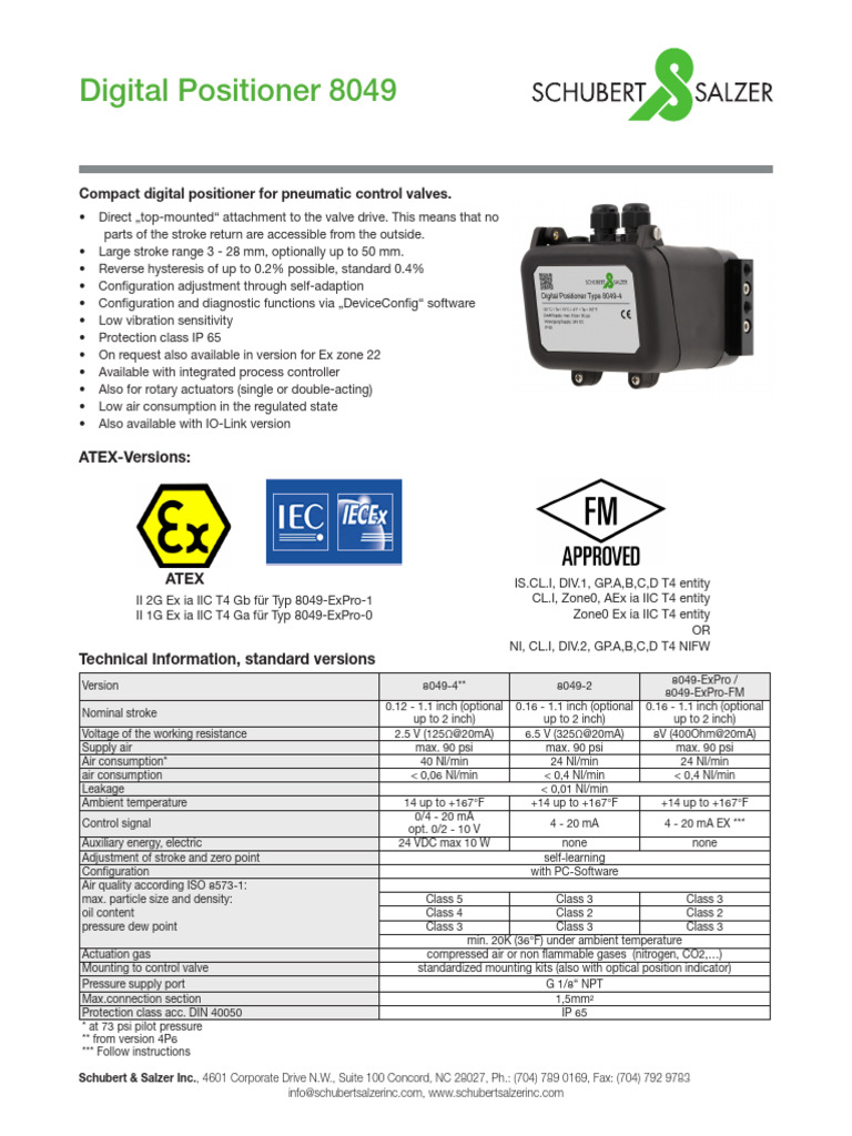 Digital Positioner 8049 - Datasheet - US | PDF | Computer Engineering | Equipment