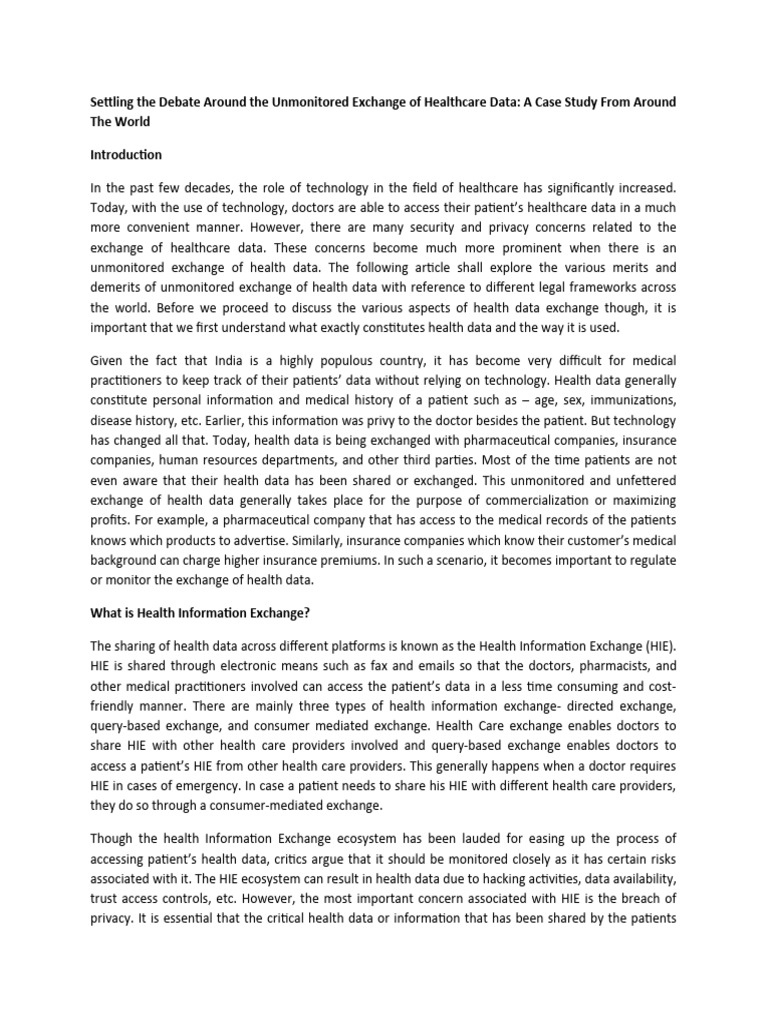 Writing Sample 2 - Pacta | PDF | Health Informatics | Health Insurance Portability And ...