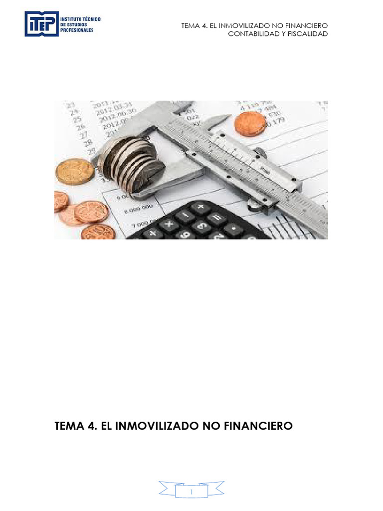 Tema 4. Inmovilizado No Financiero | PDF | Contabilidad | Activo intangible