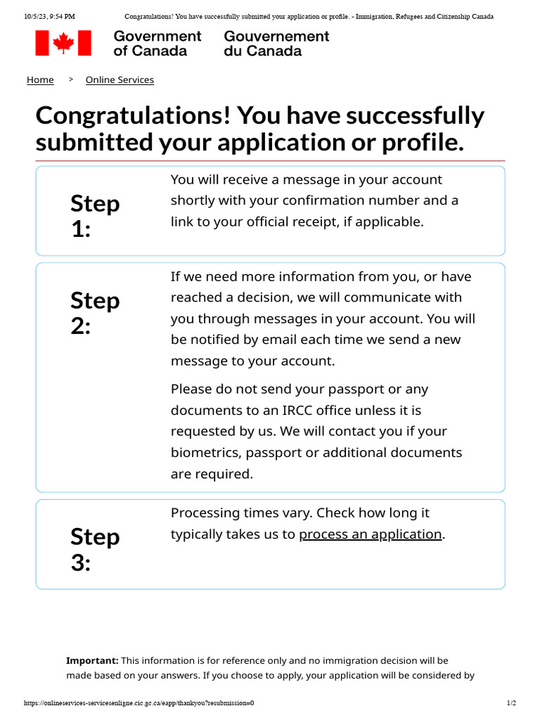 Congratulations! You Have Successfully Submitted Your Application or ...